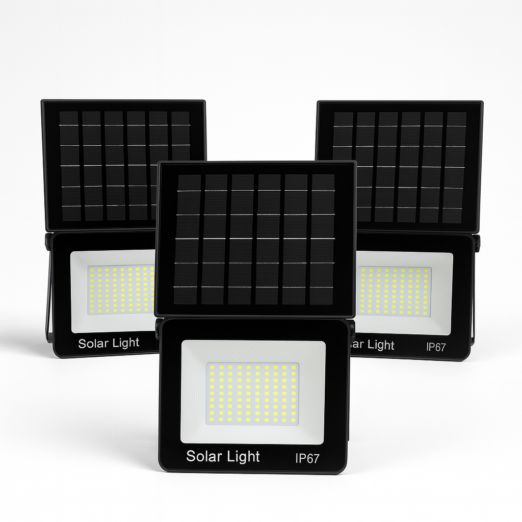 Set 3 Lampi solare de perete 100w cu panou solar integrat – PEDAVO