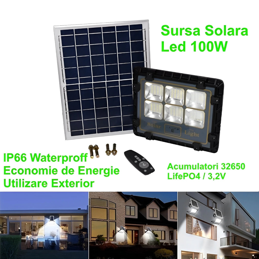 Proiector LED Solar - Variante de Putere de la 100W la 400W - Eficient ...