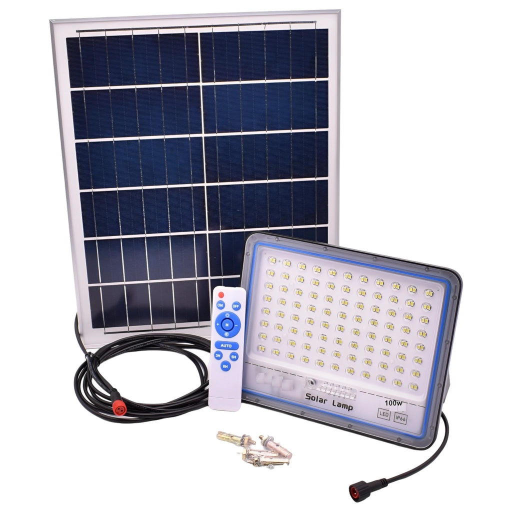 Proiector Solar LED 100W cu Telecomanda - Iluminat Exterior Eficient s ...