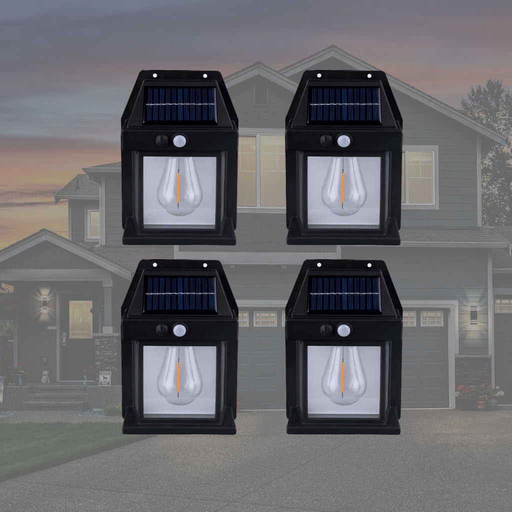 Set 4x lampa solara de perete cu bec – PEDAVO