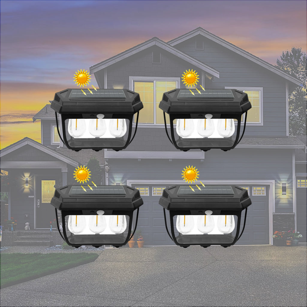 Set 4 lampi solare de perete cu trei becuri pe inductie – PEDAVO