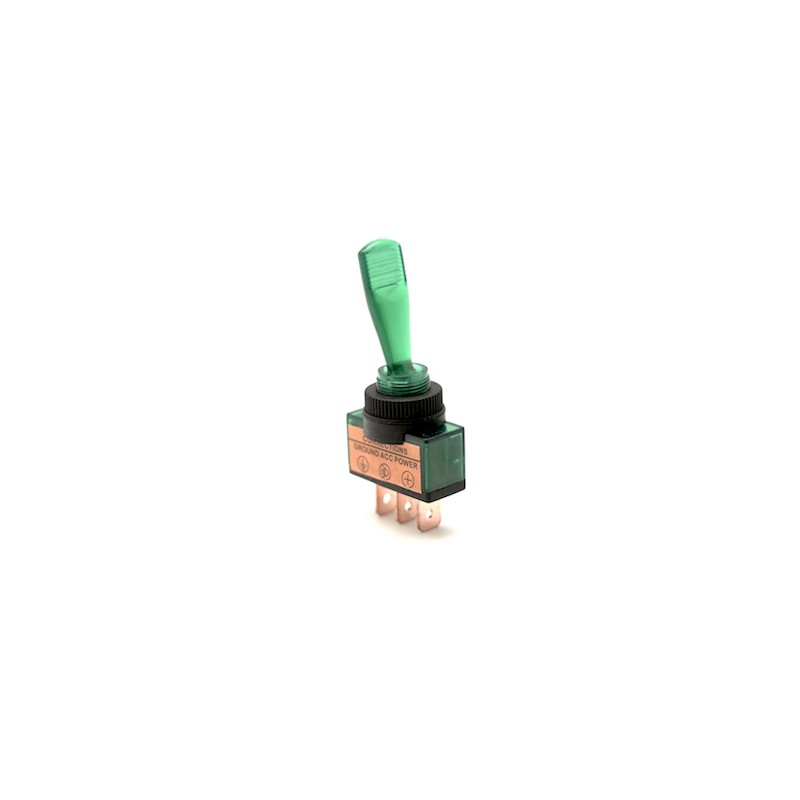 Intrerupator basculant 12V de plastic verde – PEDAVO
