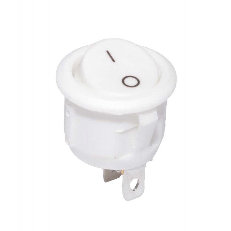 Buton intrerupator rotund alb 6A 250V AC – PEDAVO