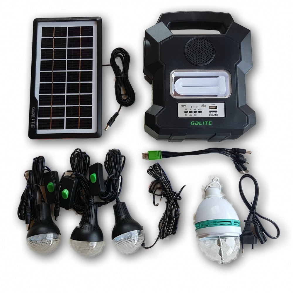 Kit solar CAMPING Fm Radio USB mp3 player incarcare telefon acumulator ...